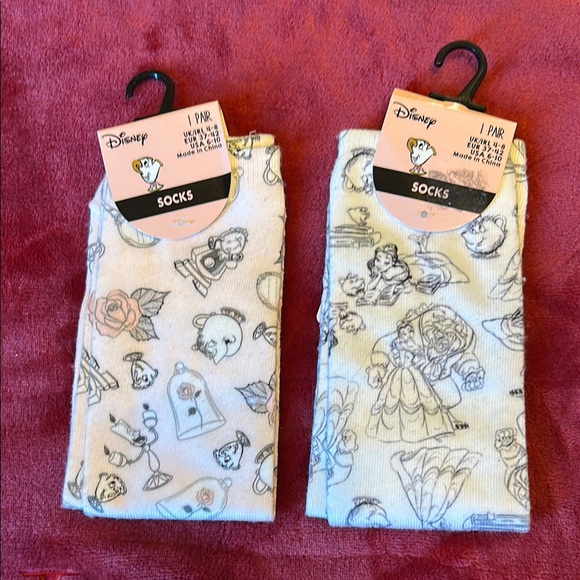 Primark | Accessories | Primark Disney Beauty And The Beast Crew Socks ...